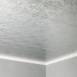 Fasade® Regalia Vinyl 2' x 4' Brushed Aluminum Glue-Up Ceiling Tile - 5 ...