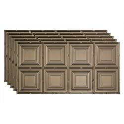 Fasade® Portrait Vinyl 2' x 4' Argent Bronze Glue-Up Ceiling Tile - 5 ...