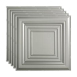Fasade® Traditional 3 Vinyl 2' x 2' Argent Silver Lay-In Ceiling Tile ...