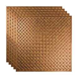 Fasade® Diamond Plate Vinyl 2' x 2' Antique Bronze Lay-In Ceiling Tile ...