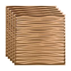 Fasade® Dunes Vinyl 2' x 2' Polished Copper Lay-In Ceiling Tile - 5 ...