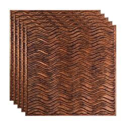 Fasade® Current Vinyl 2' x 2' Moonstone Copper Lay-In Ceiling Tile - 5 ...