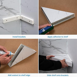 Palisade™ 14-1/2"W Carrara Marble Corner Shower Shelf at Menards®