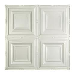 Great Lakes Tin Syracuse 2' x 2' Gloss White Nail-Up Ceiling Tile at ...