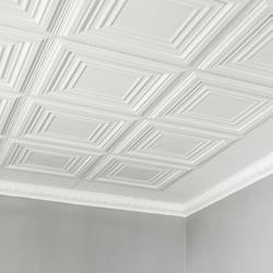 Great Lakes Tin 2ft x 2ft Detroit Gloss White Nail-Up Ceiling Tile at ...