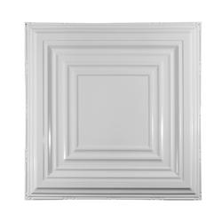 Great Lakes Tin 2ft x 2ft Detroit Gloss White Nail-Up Ceiling Tile at ...