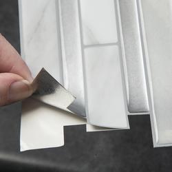 Tack Tile™ Thick Mosaic Grey Peel & Stick Vinyl Backsplash Tiles - 3 ...