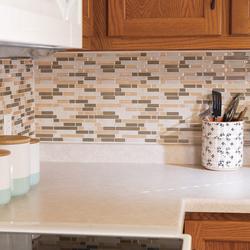 Tack Tile™ Small Mosaic Brown Peel & Stick Vinyl Backsplash Tiles - 3 ...