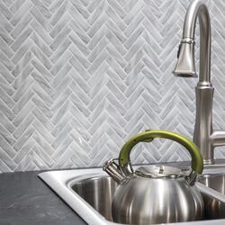 Tack Tile™ Gray Herringbone Peel & Stick Vinyl Backsplash Tiles - 3 ...