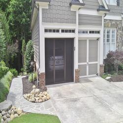 Lifestyle® Screens 16' W x 7' H Garage Door Screen with Sandstone Frame ...