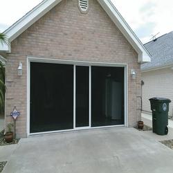 Lifestyle® Screens 16' W x 7' H Garage Door Screen with Sandstone Frame ...