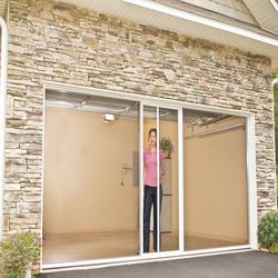 Lifestyle® Screens 8' W x 8' H Garage Door Screen with Sandstone Frame ...