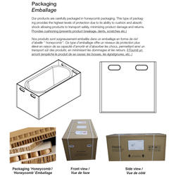 A&E® Flavia 60"W x 32"D x 22"H White Left-Corner Bathtub with Left ...
