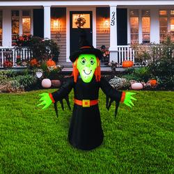 Pumpkin Hollow™ 4' LED Witch with Arms Out Halloween Inflatable at Menards®