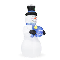Enchanted Forest® 12' LED Snowman Holding Ornament Inflatable with ...
