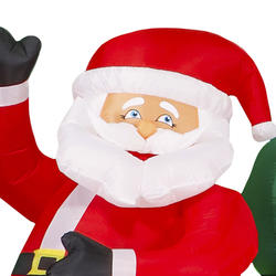 Enchanted Forest® 10' LED Santa in Sleigh Inflatable at Menards®