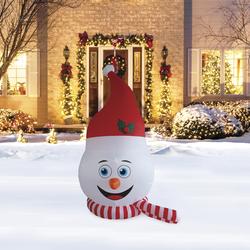 Enchanted Forest® 8' LED Snowman Head with Prism Lights Christmas ...