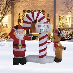 Enchanted Forest® 6' LED Santa & Reindeer Dare Christmas Inflatable at ...