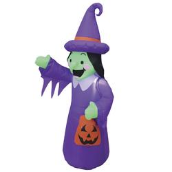 Pumpkin Hollow™ 4' LED Witch with Treat Bag Halloween Inflatable at ...