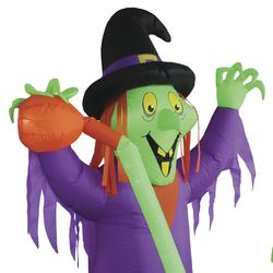 Pumpkin Hollow™ 6' LED Lighted Inferno Witches with Cauldron Halloween ...