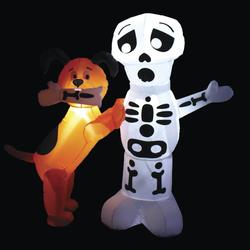 Pumpkin Hollow™ 4' LED Animated Skeleton with Dog Halloween Inflatable ...