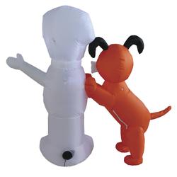 Pumpkin Hollow™ 4' LED Animated Skeleton with Dog Halloween Inflatable ...