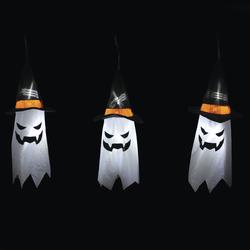 Pumpkin Hollow™ 8' LED Lighted 3-Hanging Ghost Witches Halloween Décor ...
