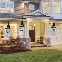 Pumpkin Hollow™ 8' LED Lighted 3-Hanging Ghost Witches Halloween Décor ...