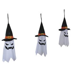 Pumpkin Hollow™ 8' LED Lighted 3-Hanging Ghost Witches Halloween Décor ...