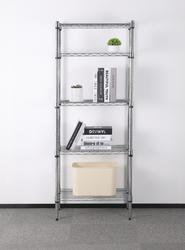 Designer's Image™ 24"W x 60"H x 14"D Chrome 5-Tier Wire Shelving Unit ...