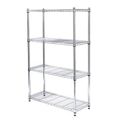 Designer's Image™ 36"W x 54"H x 14"D Chrome 4-Tier Commercial Grade ...