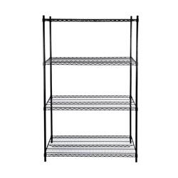 Designer's Image™ 48"W x 74"H x 24"D Black 4-Tier Commercial Grade Wire ...