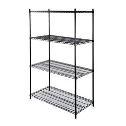 Designer's Image™ 48"W x 74"H x 24"D Black 4-Tier Commercial Grade Wire ...