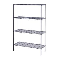 Designer's Image™ 48"W x 72"H x 18"D Black 4-Tier Commercial Grade Wire ...