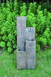 Enchanted Garden™ 35.8" Tiered Wood Block Outdoor Water Fountain at ...