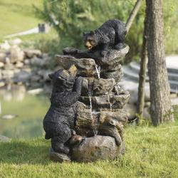Enchanted Garden® 3' Climbing Bears Outdoor Water Fountain at Menards®