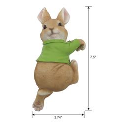 Enchanted Garden™ 7-1/2" Rabbit with Green Shirt Pot Percher at Menards®