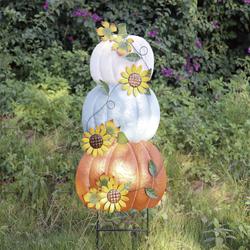 Pumpkin Hollow™ 35-1/4" Metal 3-Pumpkin Stack Fall Yard Stake at Menards®
