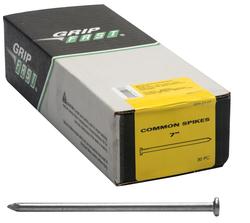 Grip Fast® 7" Bright Smooth Shank Common Spike Nail - 30 Count at Menards®