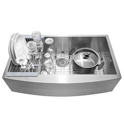 AKDY Farmhouse/Apron Front 33" Stainless Steel Single Bowl Kitchen Sink ...