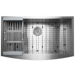AKDY Farmhouse/Apron Front 33" Stainless Steel Single Bowl Kitchen Sink ...