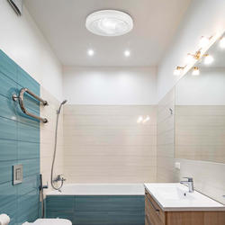 Akicon&trade Ceiling Exhaust Bath Fan with LED Light Satin White at ...