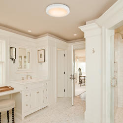 Akicon&trade Ceiling Exhaust Bath Fan with LED Light Satin White at ...