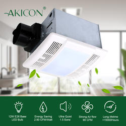 Akicon 90 CFM Ultra Quiet Ceiling Exhaust Bath Fan with LED Light at ...