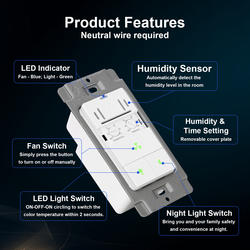 Humidity Sensor and Light Switch for Bathroom Exhaust Fan at Menards®
