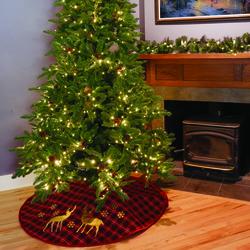 Enchanted Forest® Red Plaid Deer Tree Skirt at Menards®