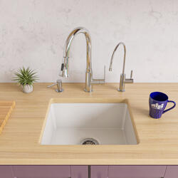 ALFI brand Undermount 20" White Fireclay Single Bowl Kitchen Sink at ...