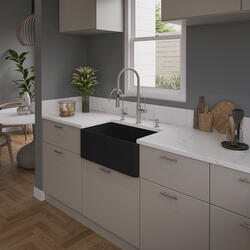 ALFI brand Farmhouse/Apron Front 30" Black Matte Fireclay Single Bowl ...