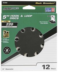 Masterforce™ 5" 220-Grit 8-Hole Hook & Loop Sanding Disc - 12 Pack at ...