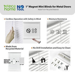 Decor Elements 1" Cordless Room Darkening Magnetic Mini Blinds White ...